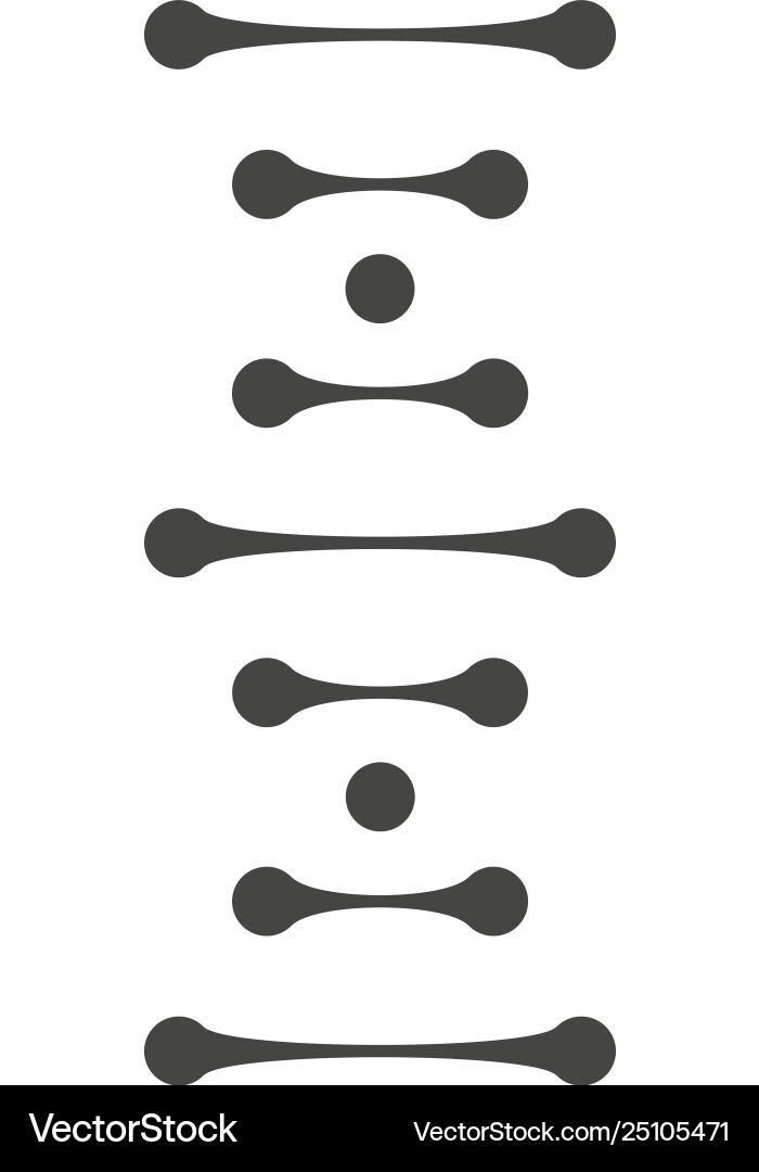 Dna helix symbol or sign on white Royalty Free Vector Image