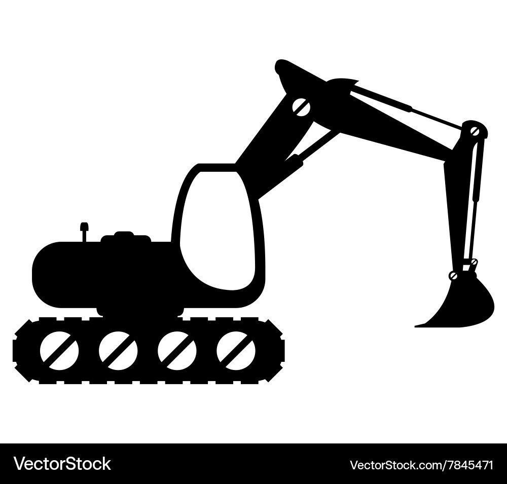 Excavator on white background Royalty Free Vector Image