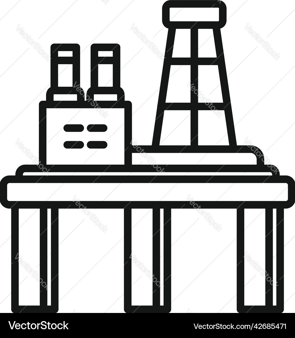 Exploration rig icon outline sea oil Royalty Free Vector