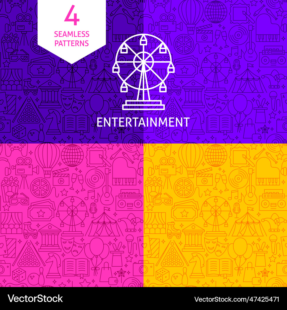 Line entertainment patterns Royalty Free Vector Image