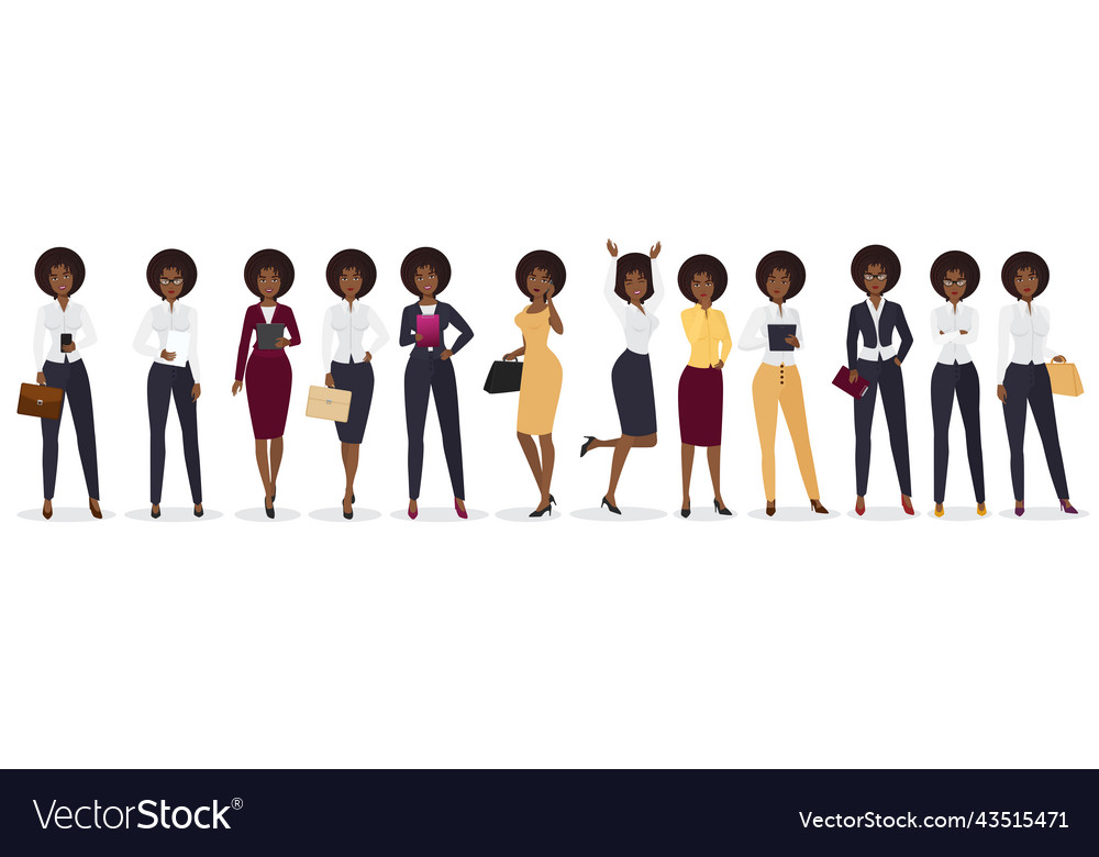 Professional female business team set corporate Vector Image