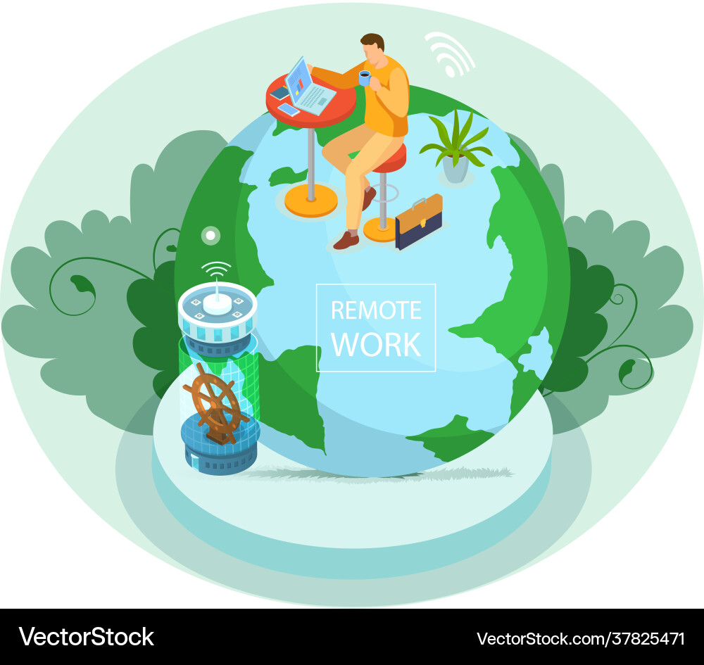 Remote working and networks professional business Vector Image