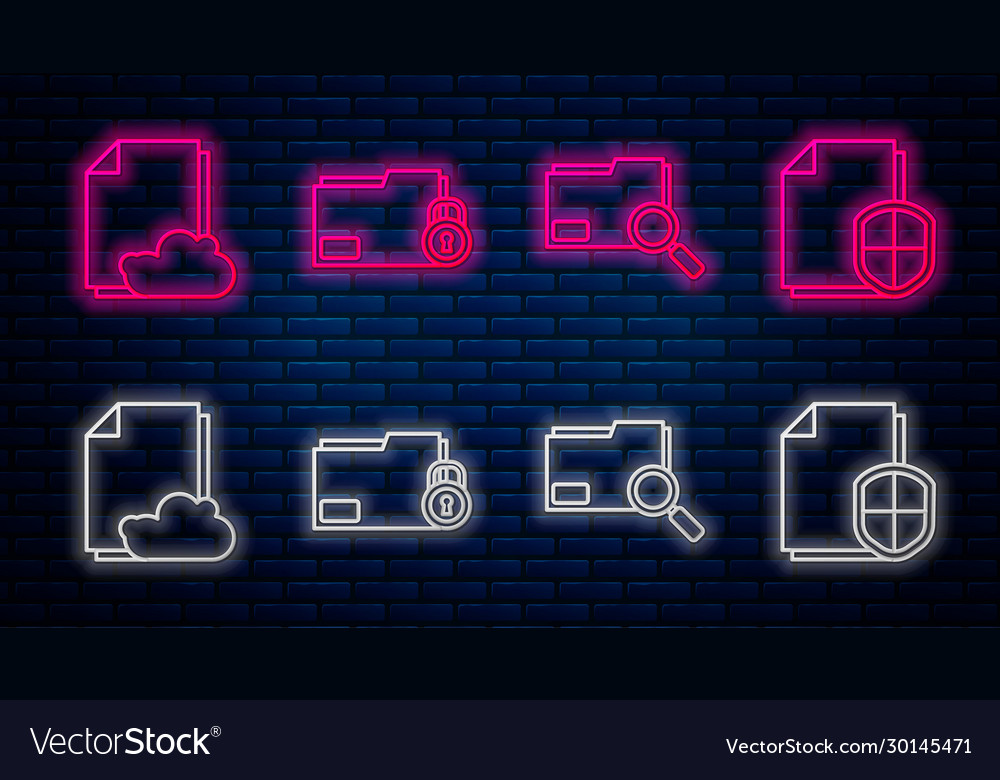 Set line folder and lock search concept Royalty Free Vector Set line folder and lock search concept Royalty Free Vector