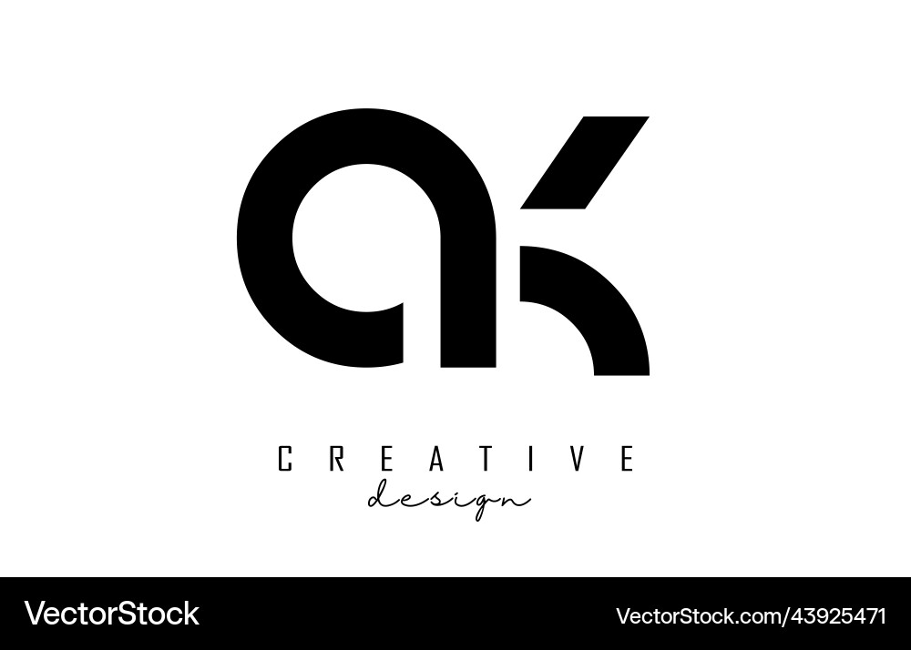 Small letters ak a k logo with minimalist Vector Image