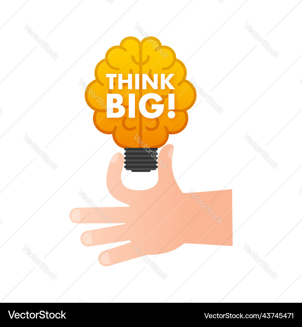 Think big light bulb motivational stock Royalty Free Vector