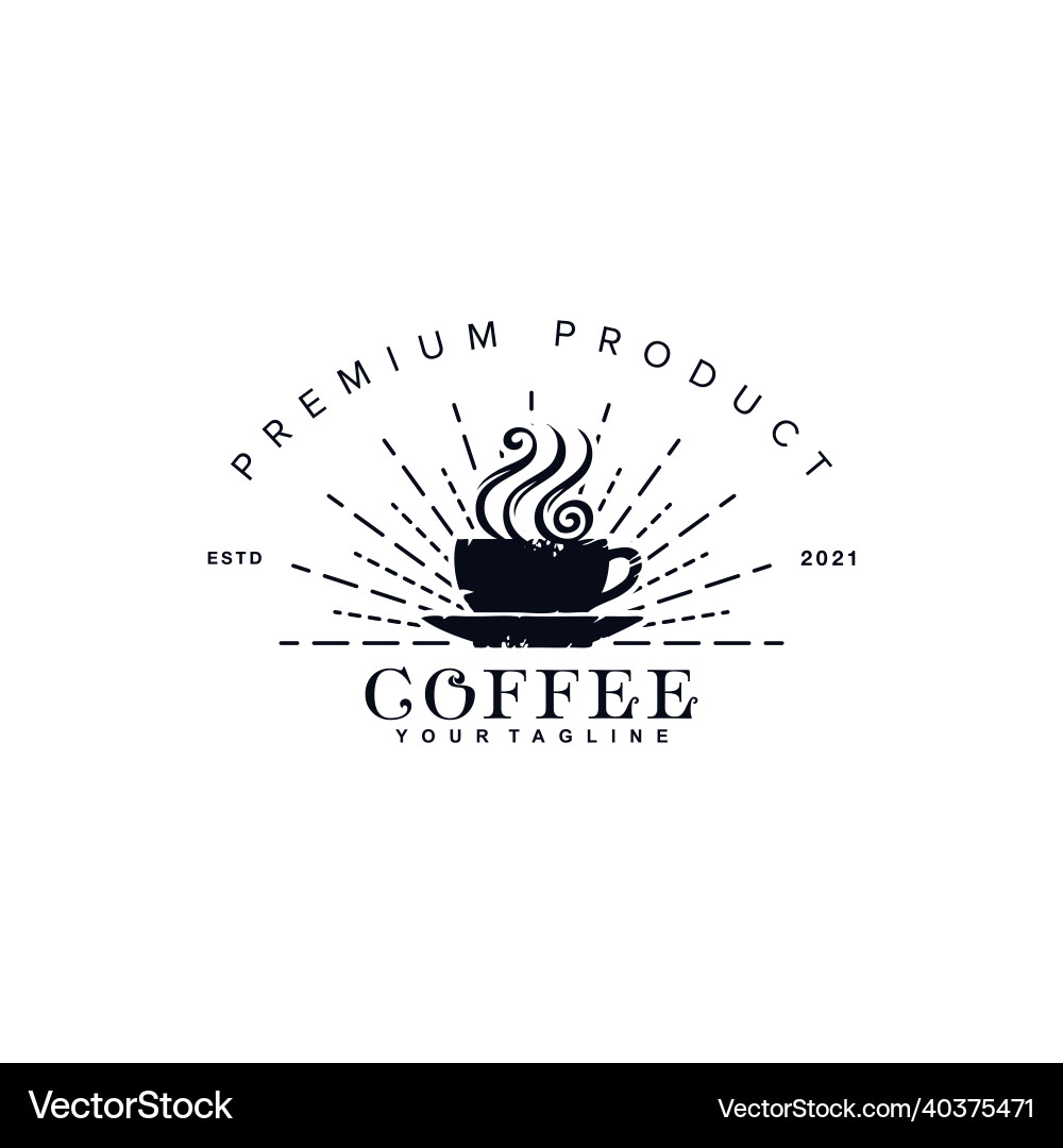 Vintage retro rustic coffee shop logo design Vector Image