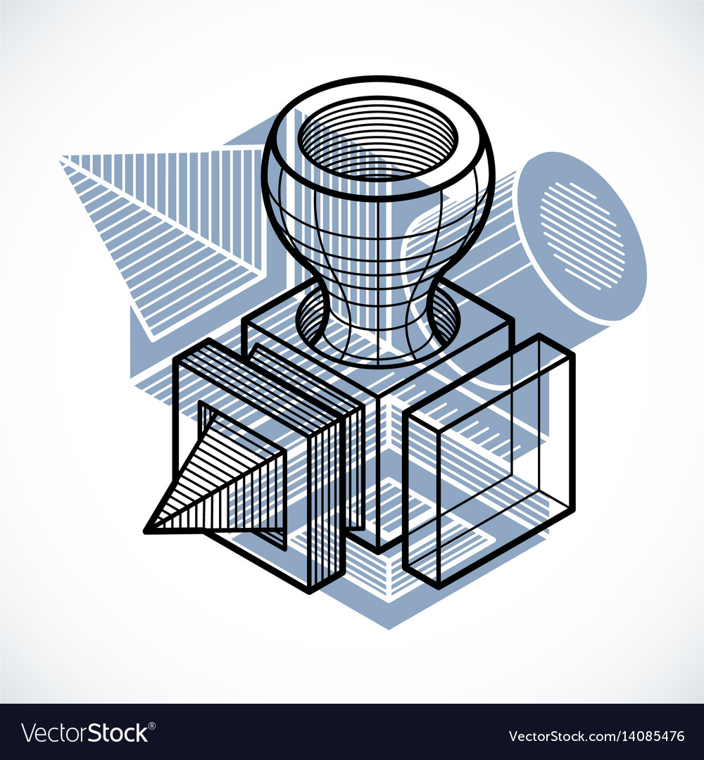 3d design abstract dimensional cube shape Vector Image