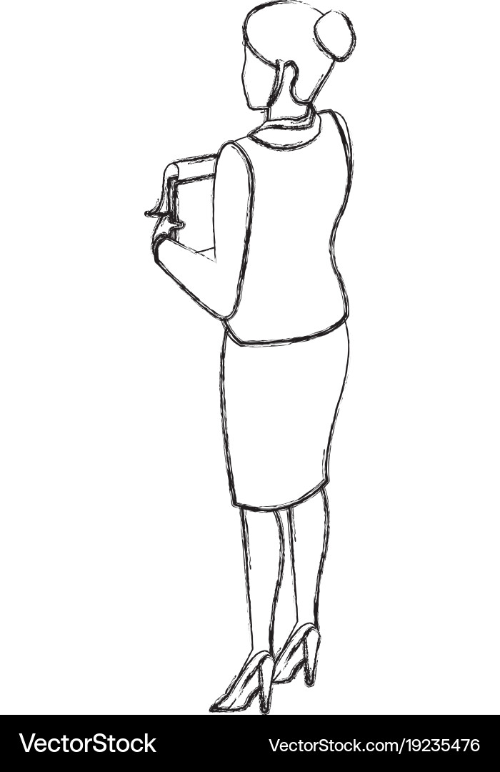 Business woman back view Royalty Free Vector Image