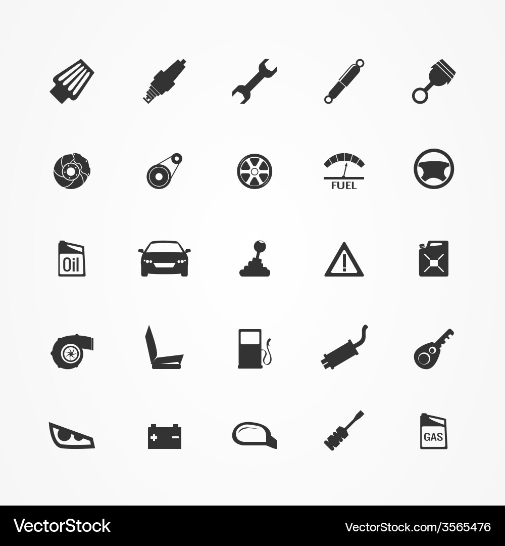 Car parts icons set Royalty Free Vector Image - VectorStock