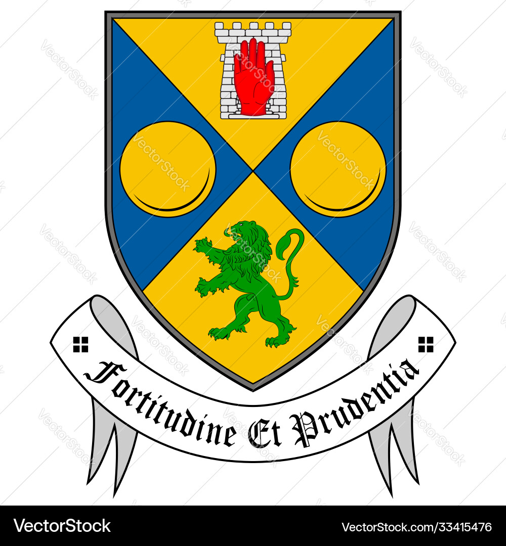 Coat arms city cavan ireland Royalty Free Vector Image
