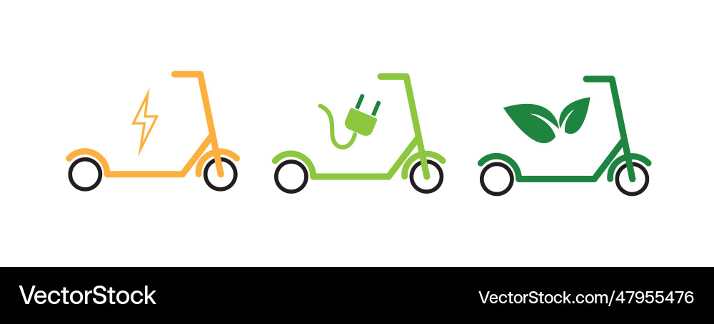 Electric graphic scooter icon isolated on white Vector Image