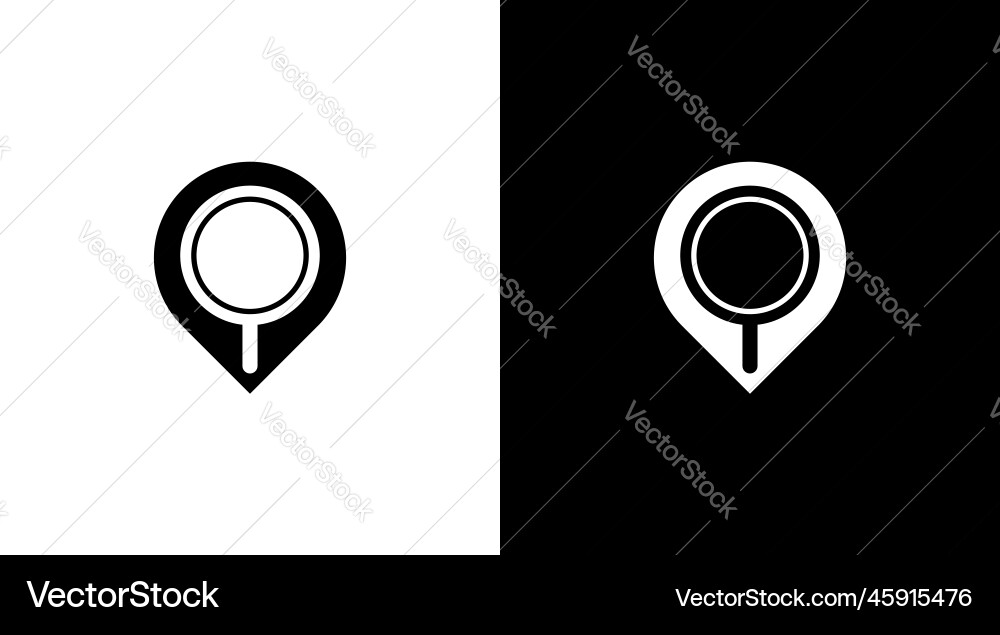 Finder logo location pin with magnifier gps Vector Image