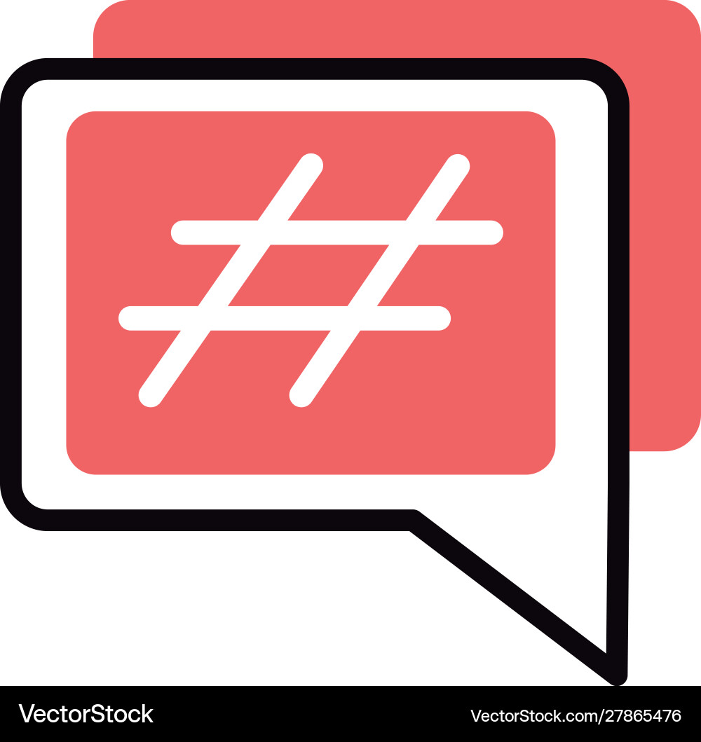 Hashtag speech bubble social media icon line and Vector Image