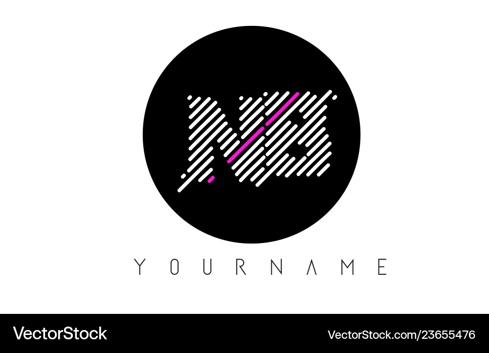 Nb letter logo design with white lines and black Vector Image