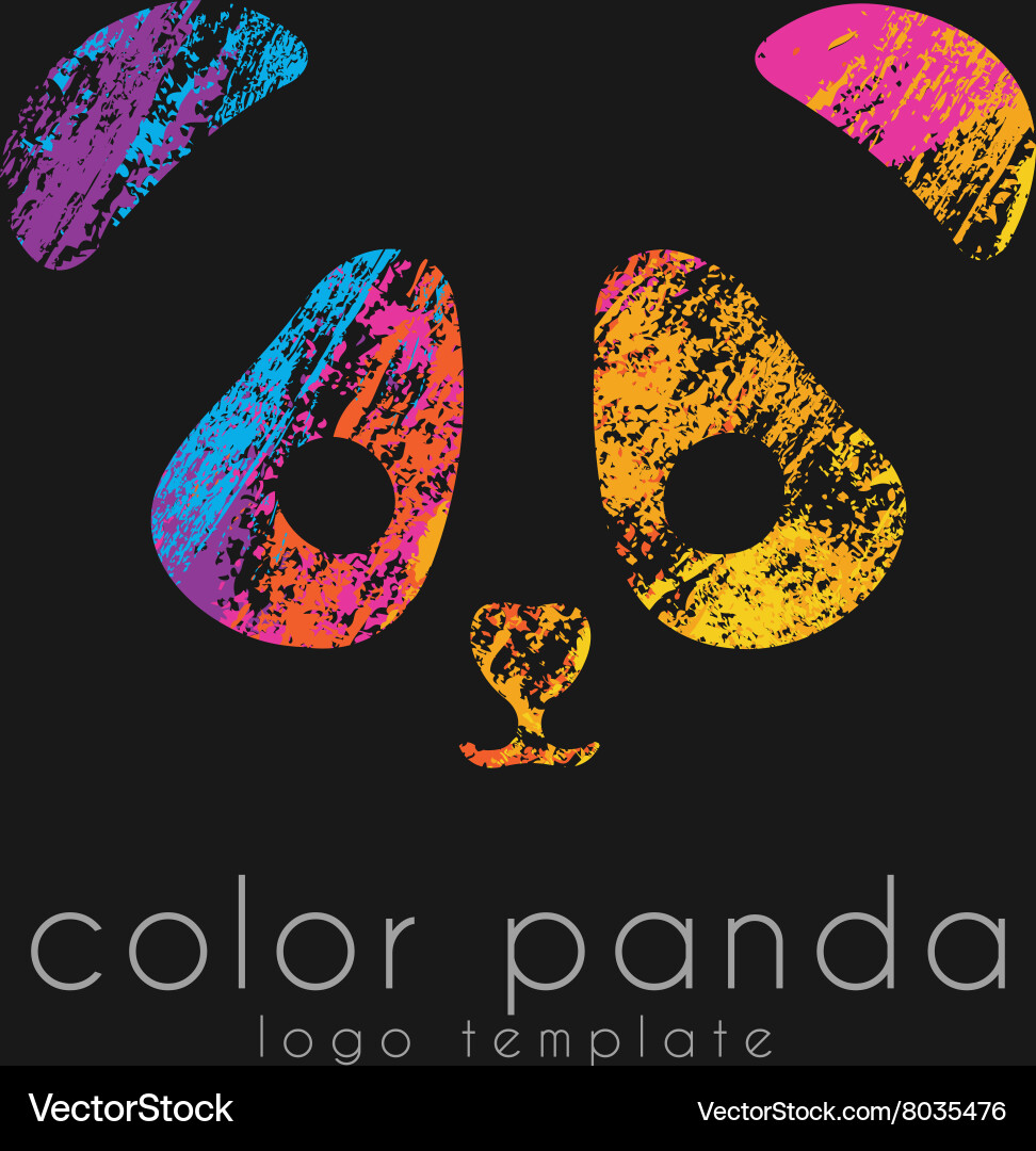 Panda logo design color animal logo Royalty Free Vector
