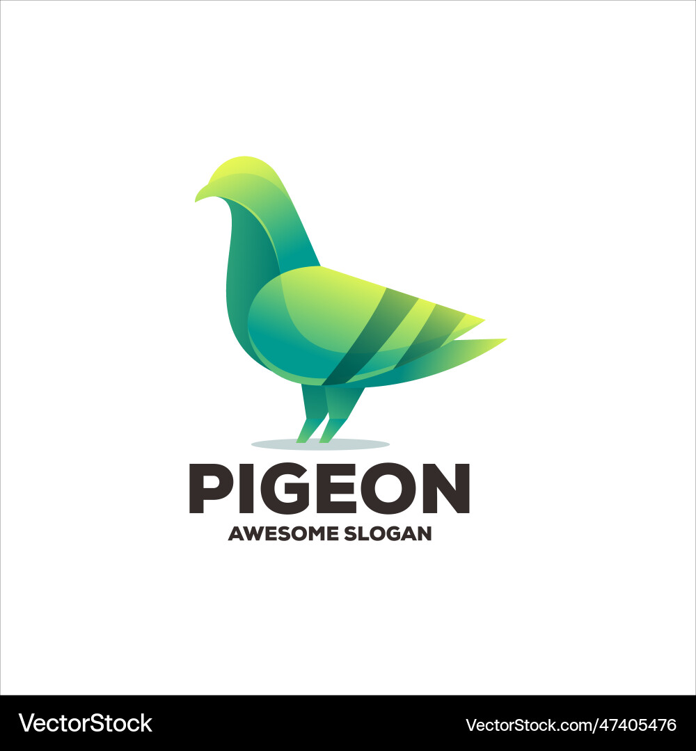 Pigeon gradient logo design Royalty Free Vector Image