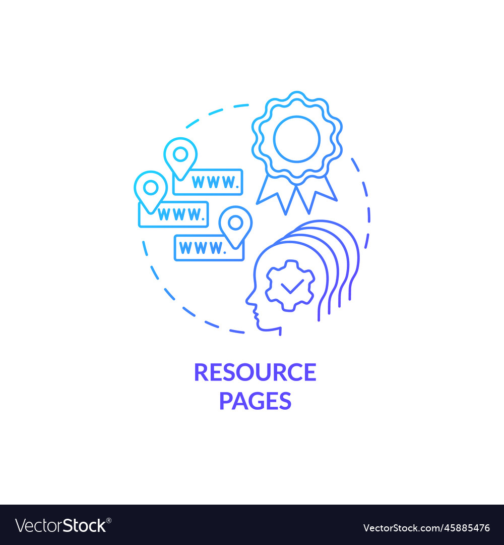 Resource pages blue gradient concept icon Vector Image