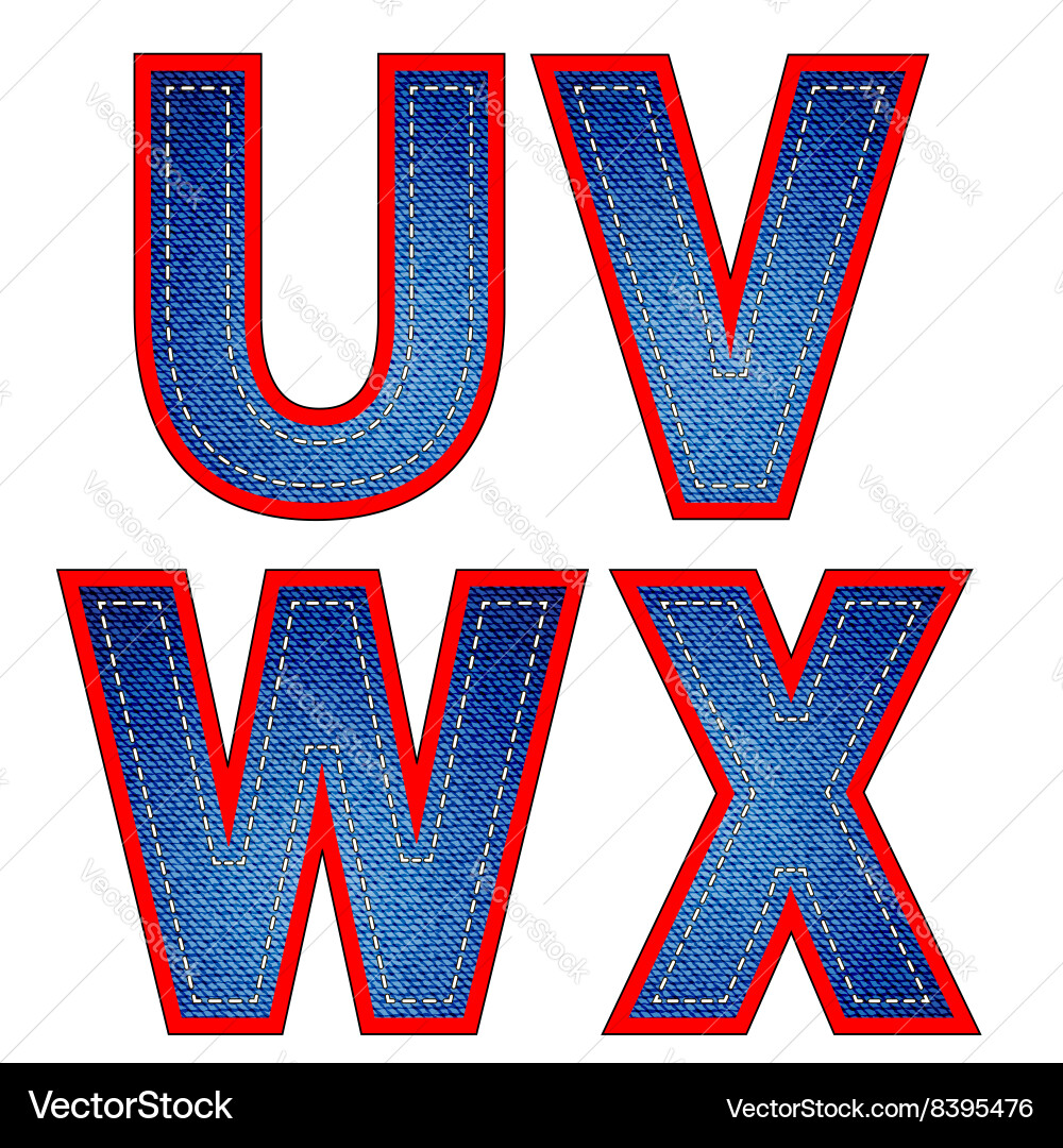 Set of jeans letters Royalty Free Vector Image