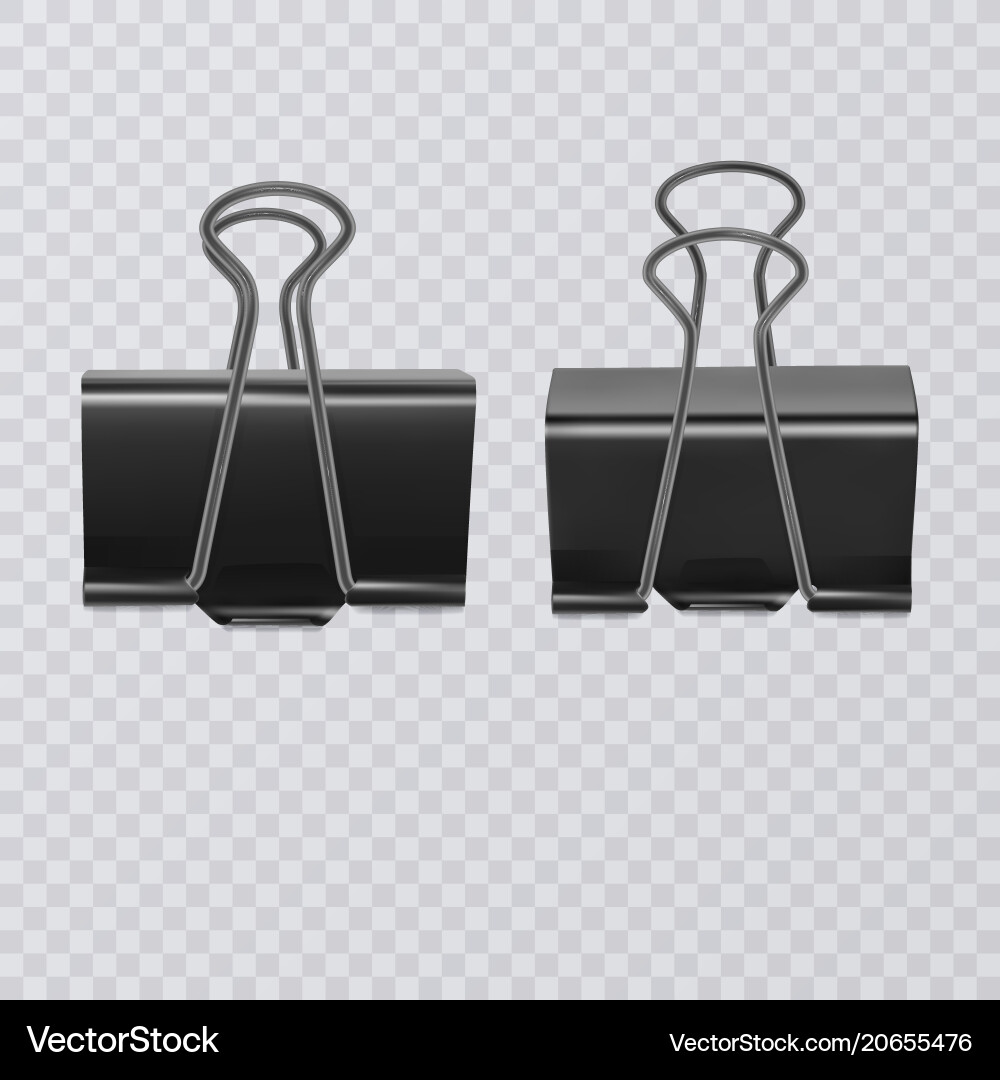 Set of realistic document clips isolated on white Vector Image