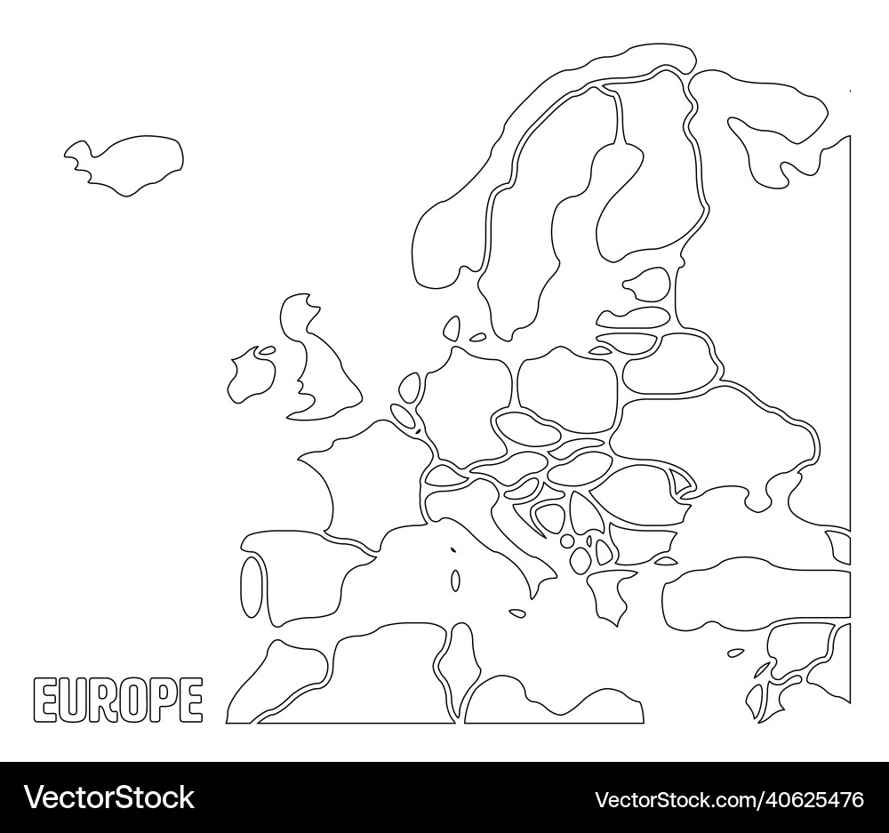 Smooth map of europe continent Royalty Free Vector Image