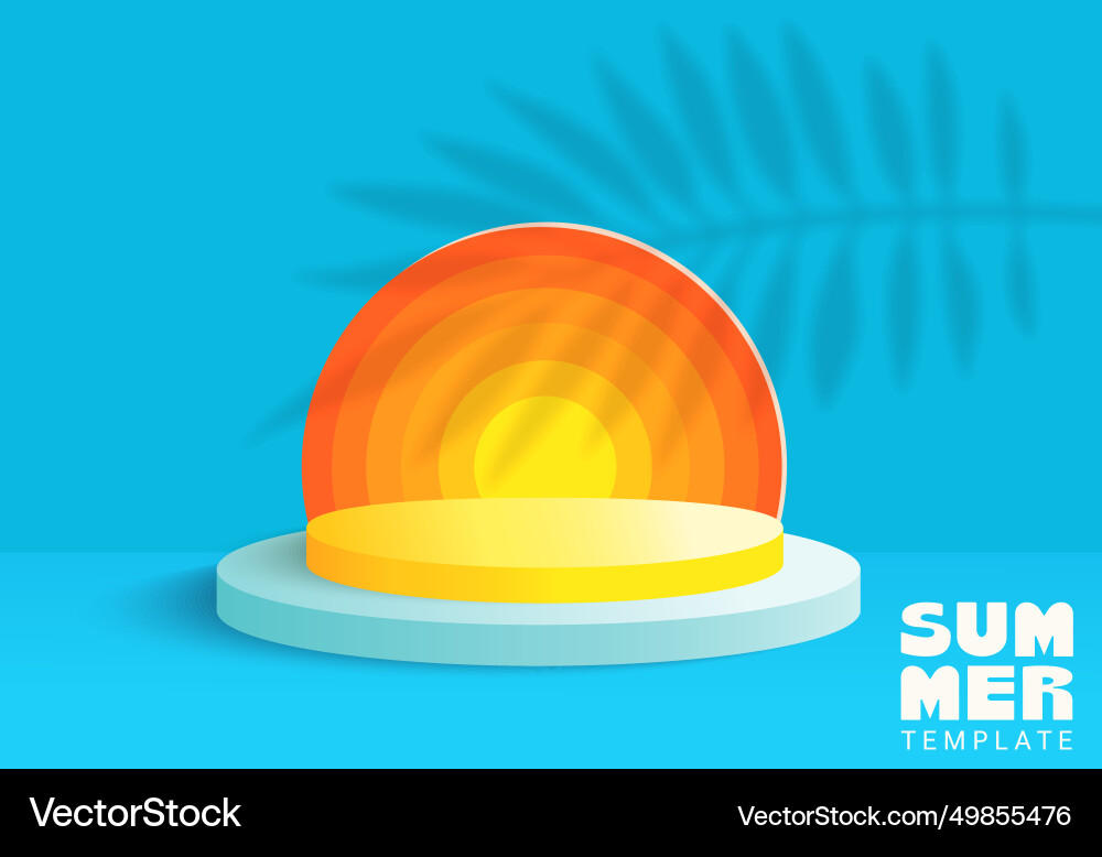 Summer 3d podium for display new products Vector Image