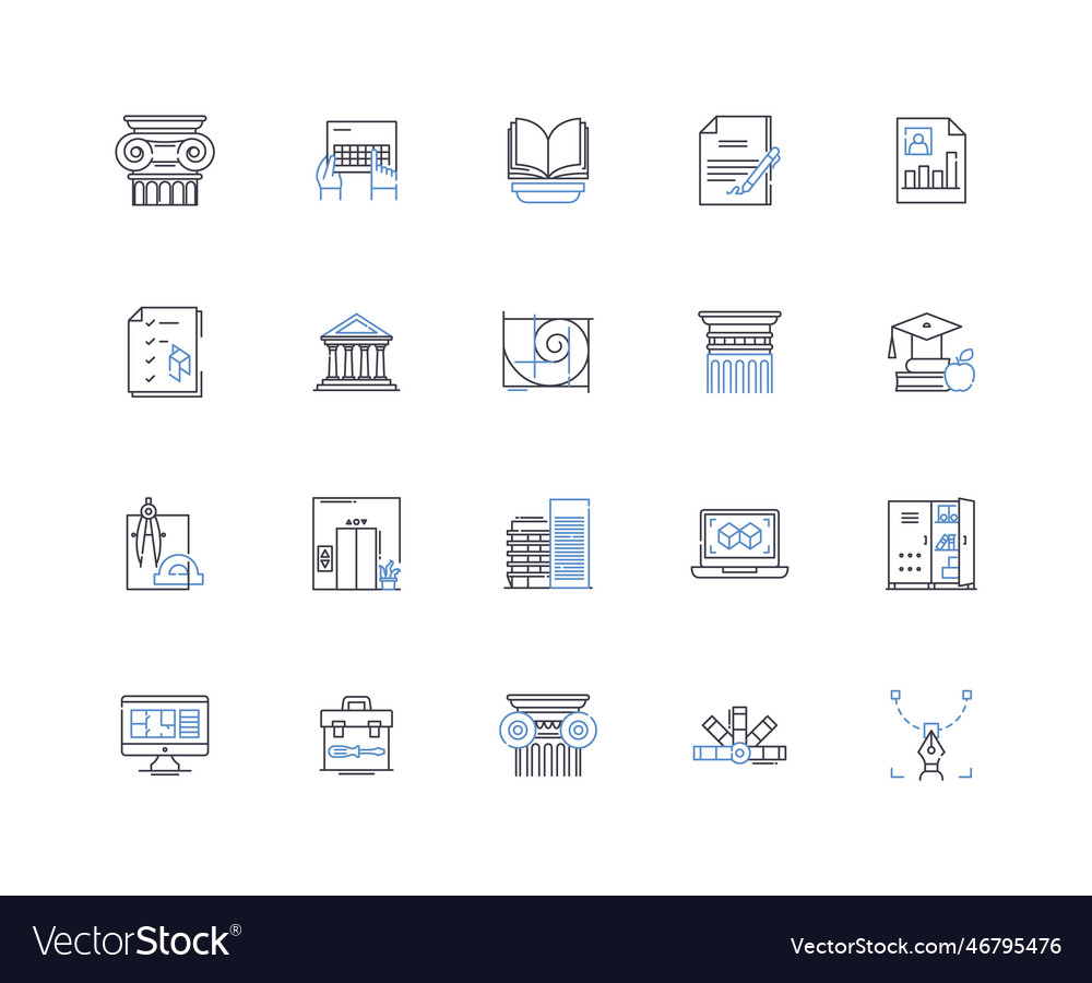 System operation line icons collection optimize Vector Image