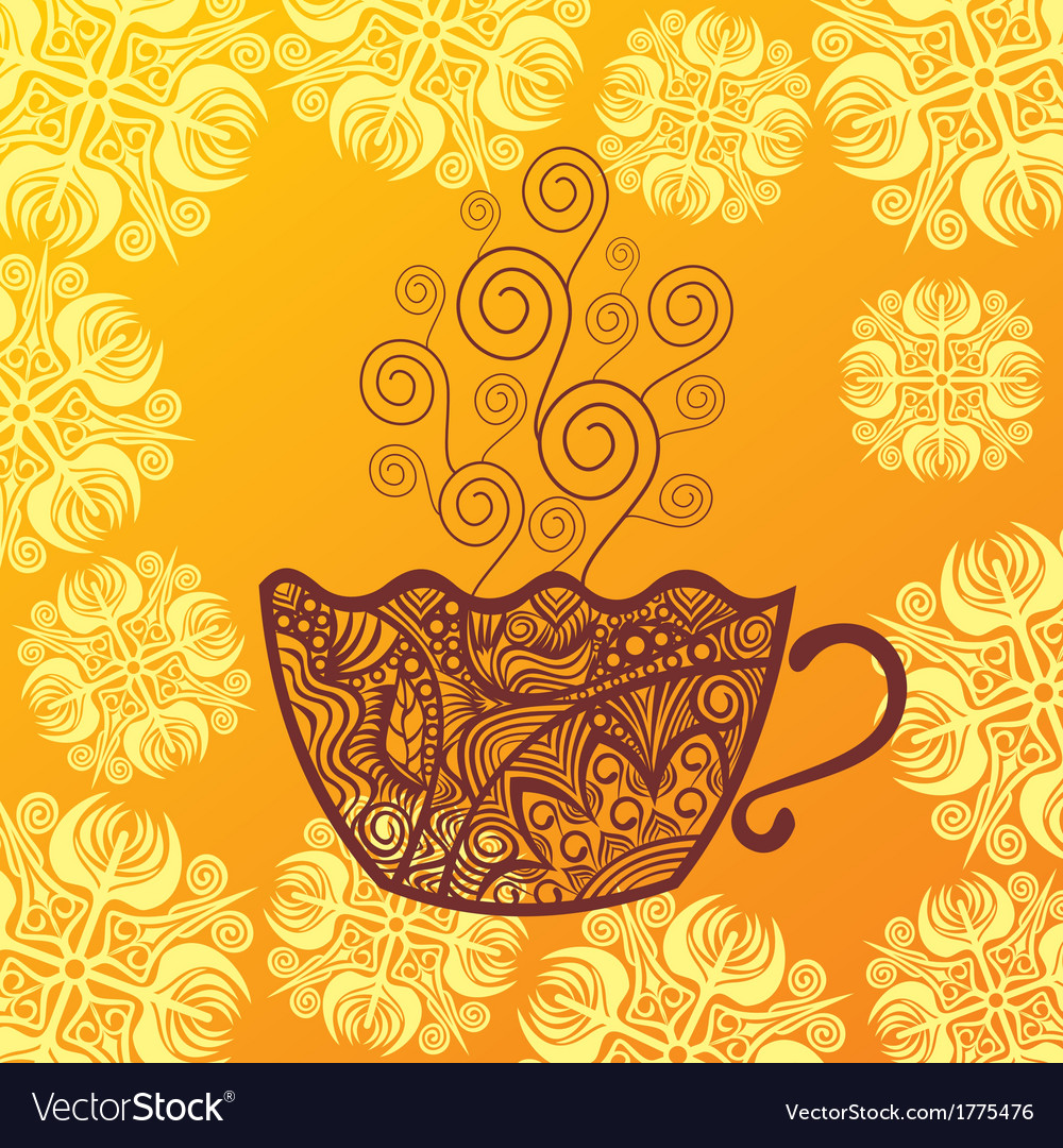 Tea coffee cup pattern background Royalty Free Vector Image
