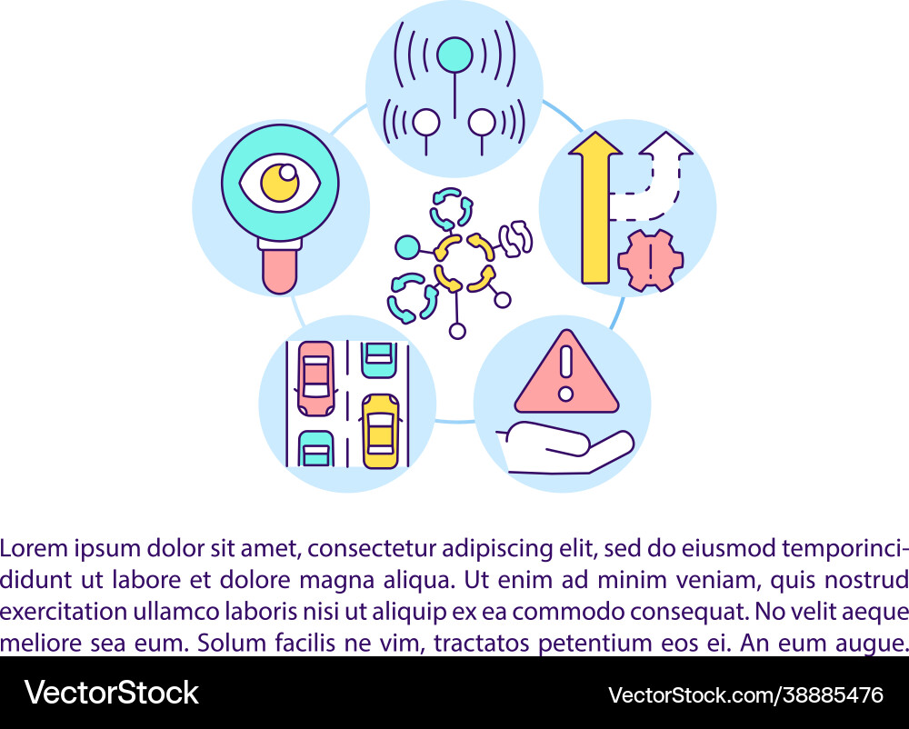 Traffic management system concept line icons with Vector Image