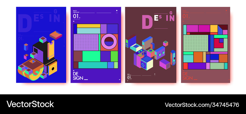 Trendy abstract colorful geometric collage Vector Image