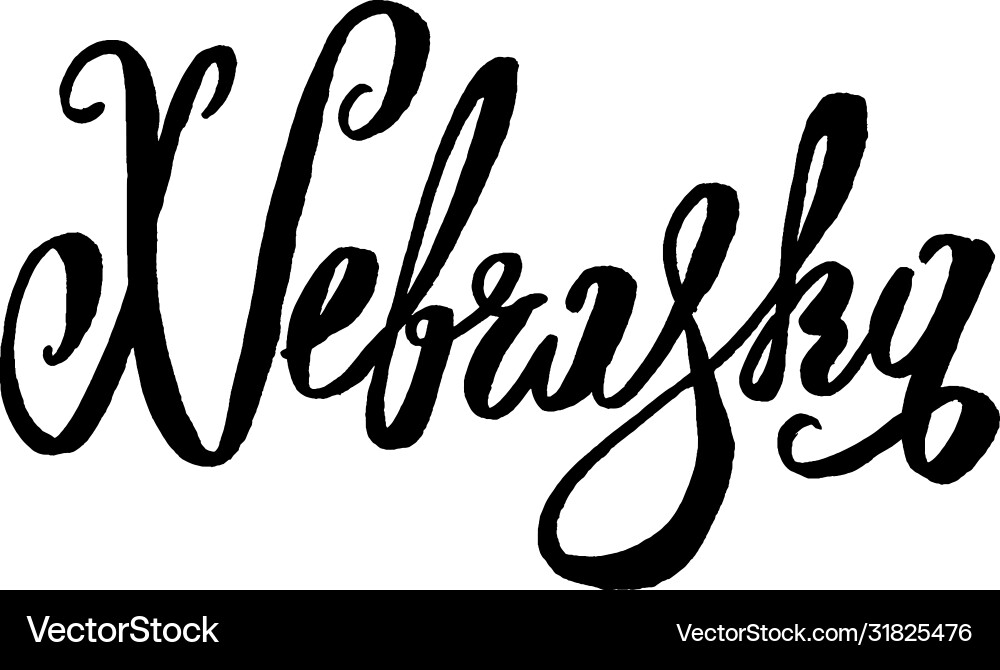Usa states name phrase brush calligraphy Vector Image