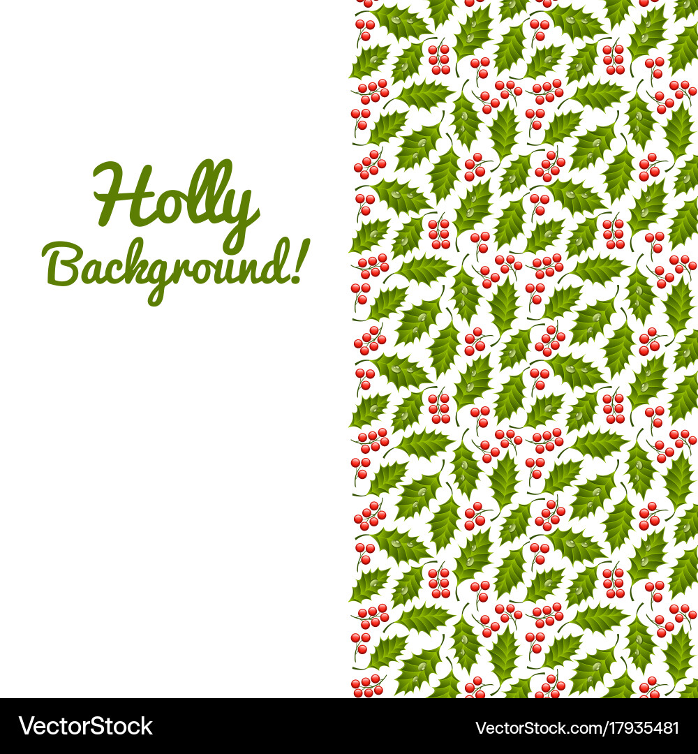 Abstract floral background with holly Royalty Free Vector