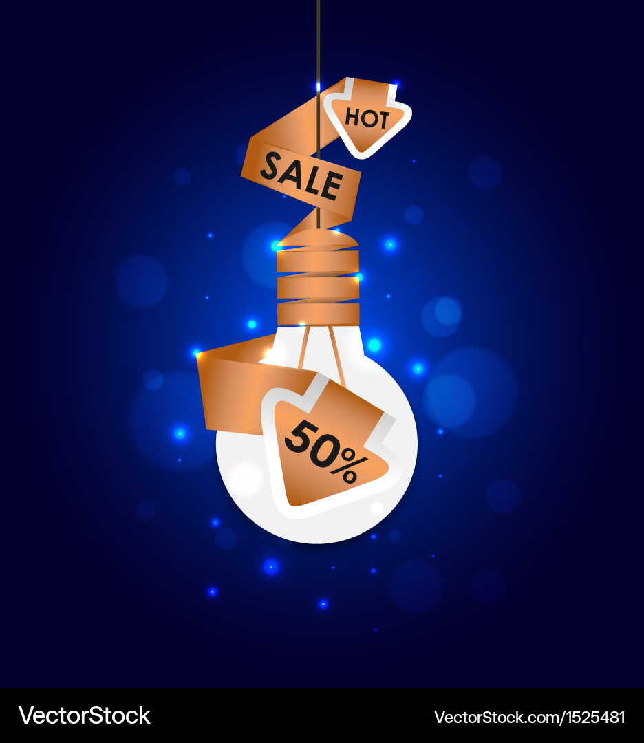 Abstract light bulb sale signs Royalty Free Vector Image