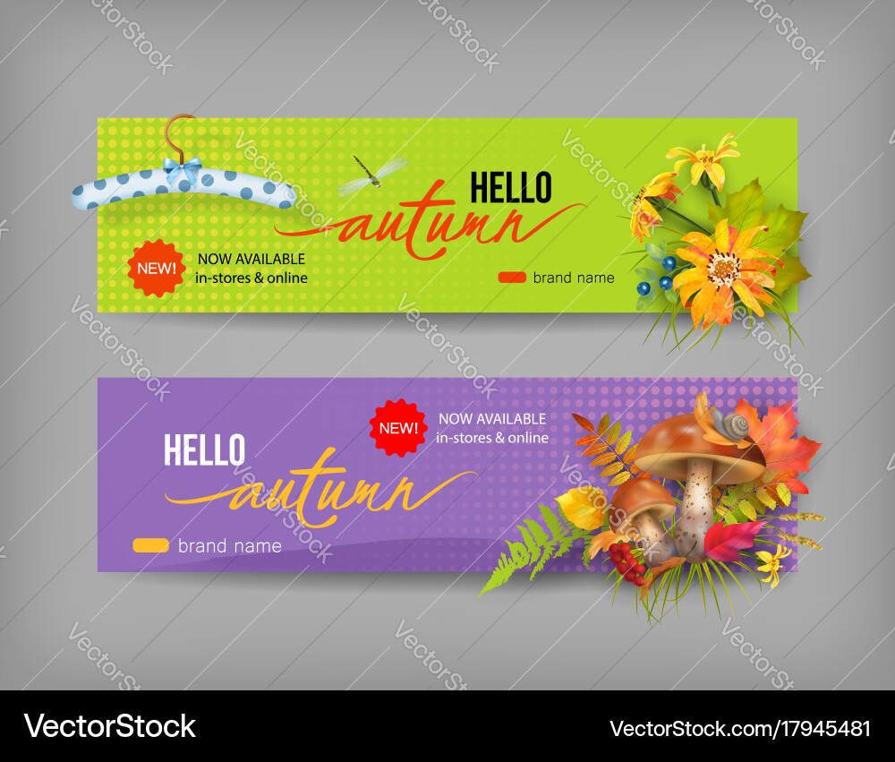 Autumn advertising banner Royalty Free Vector Image