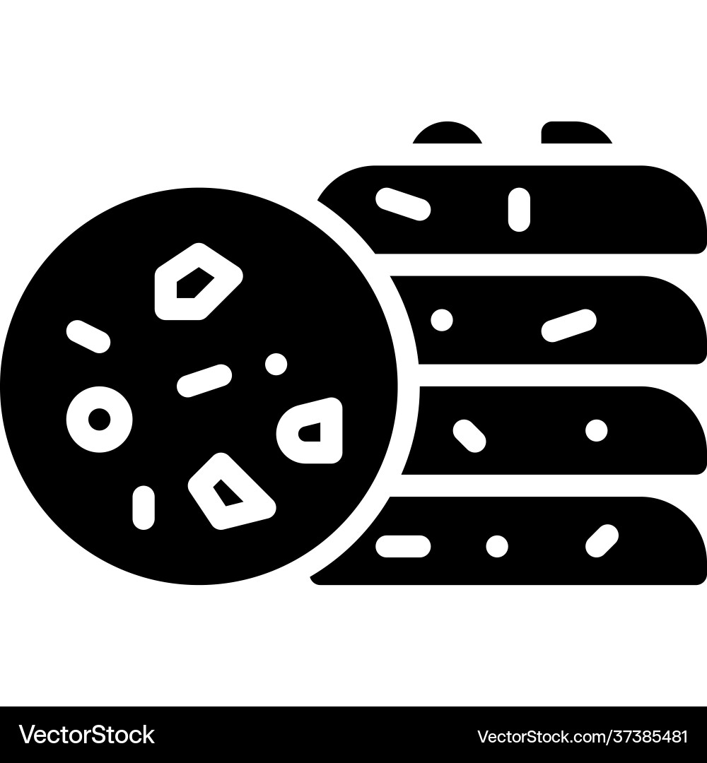 Chocolate chip cookies icon bakery and baking Vector Image