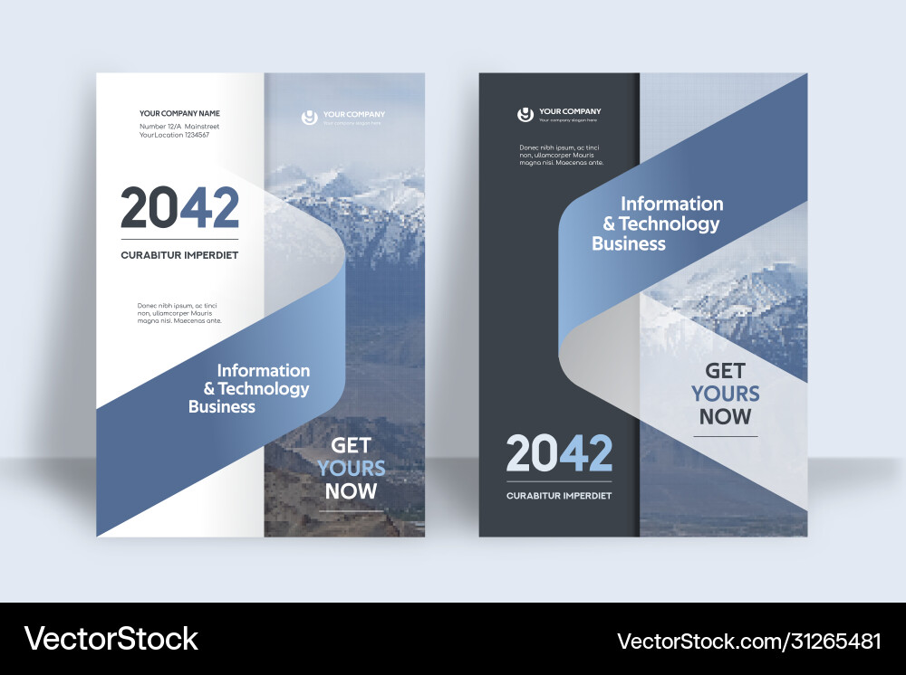Corporate Book Cover - Business Template Vector Image