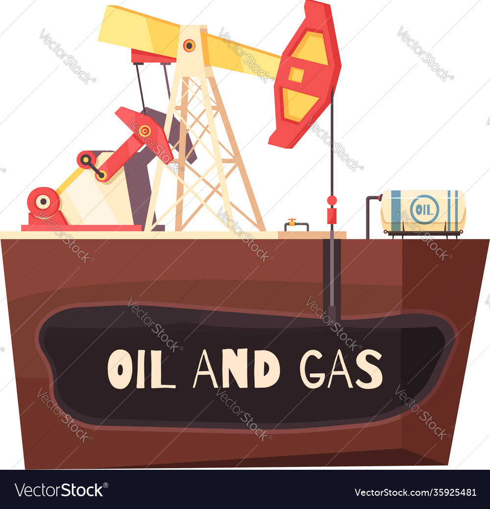Extraction pumping unit concept Royalty Free Vector Image