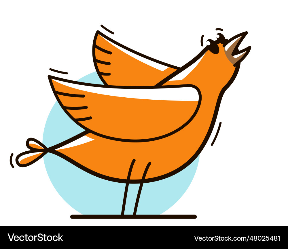 Funny cartoon chicken flat isolated on white Vector Image