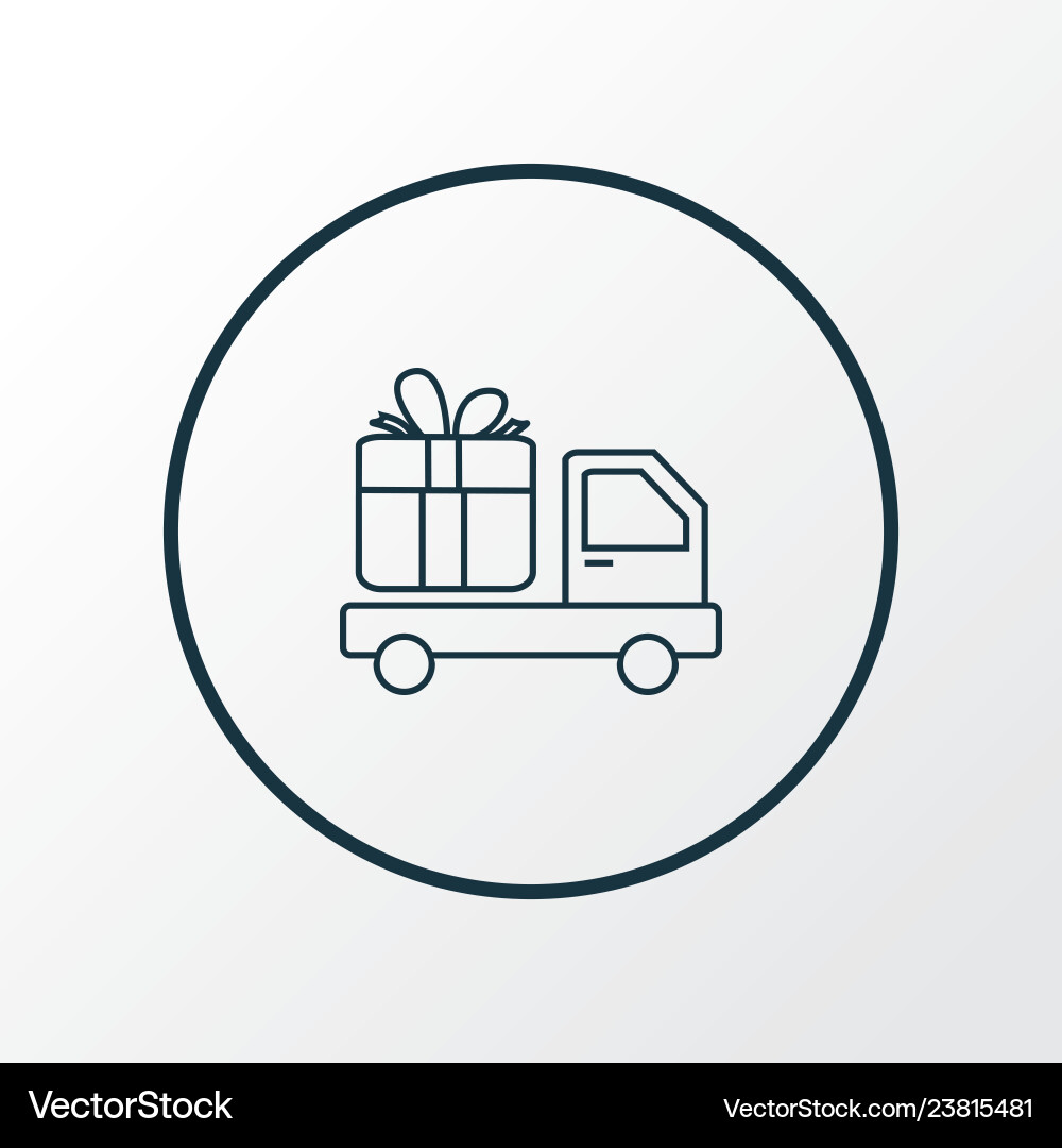 Gift delivery icon line symbol premium quality Vector Image