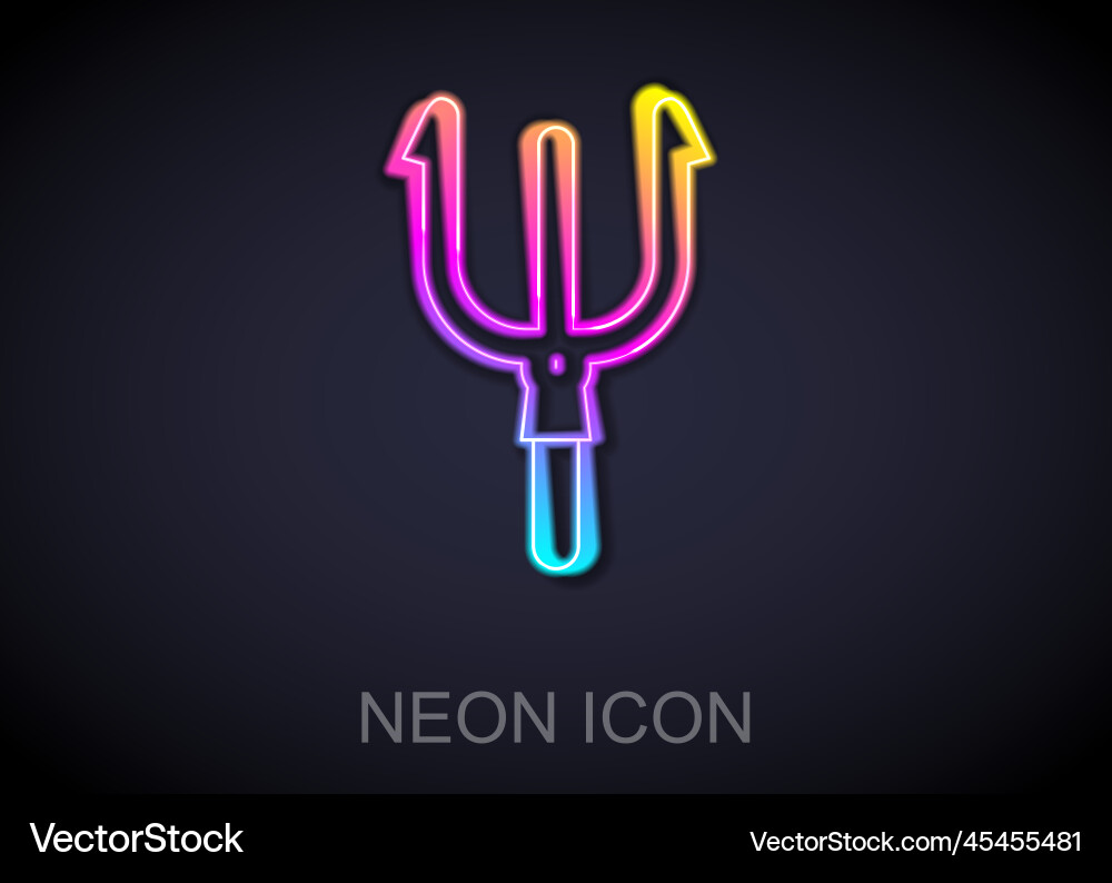 Glowing neon line neptune trident icon isolated Vector Image