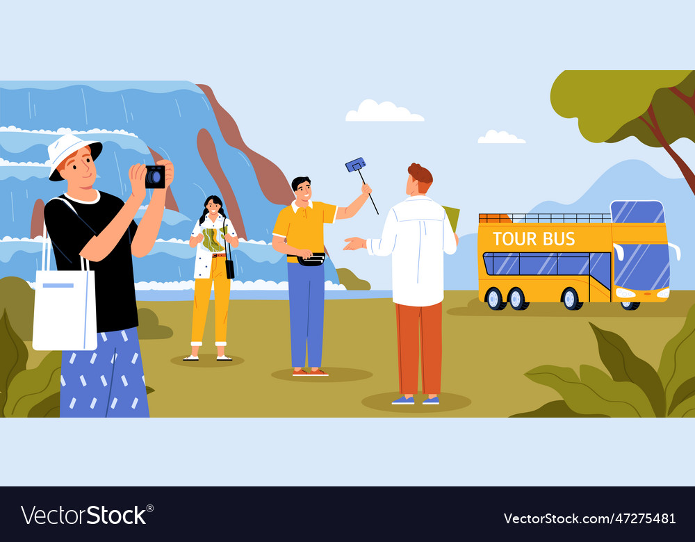 Guide and excursion background Royalty Free Vector Image