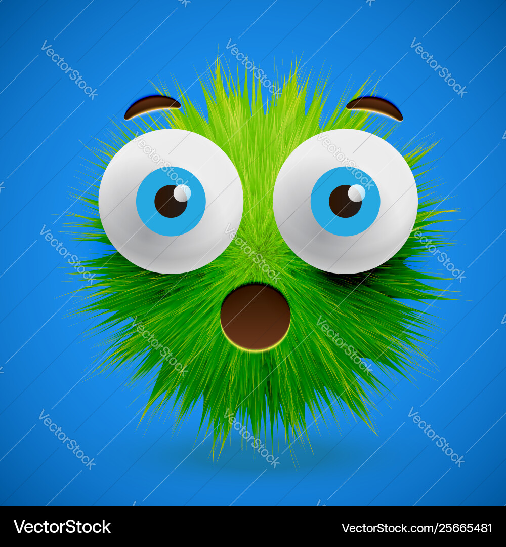 High-detailed 3d fur smiley emoticon Royalty Free Vector