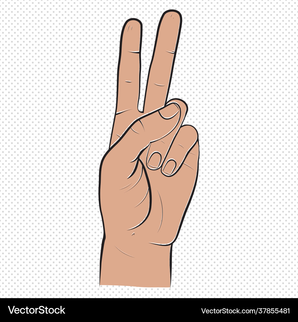 Human hand two fingers showing symbol Royalty Free Vector