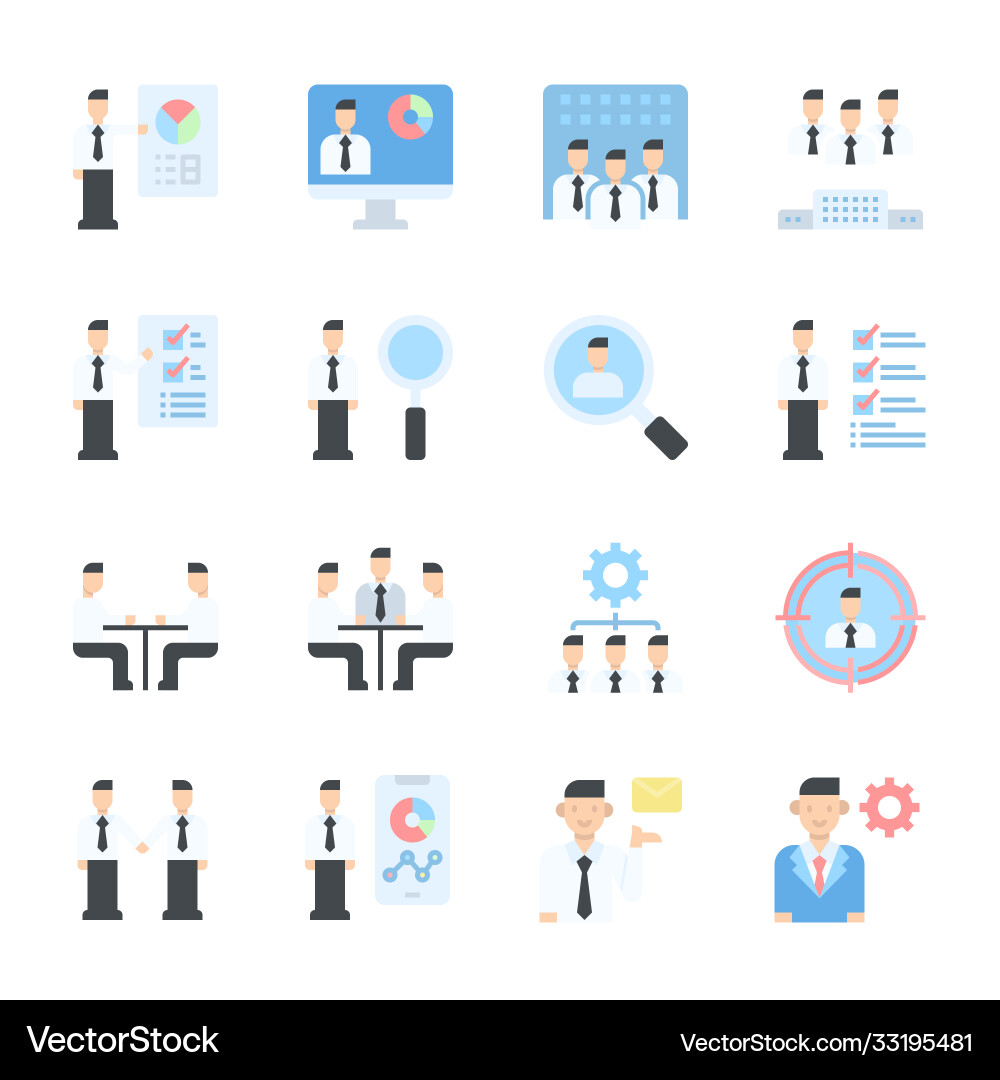 Human resources management line color people Vector Image