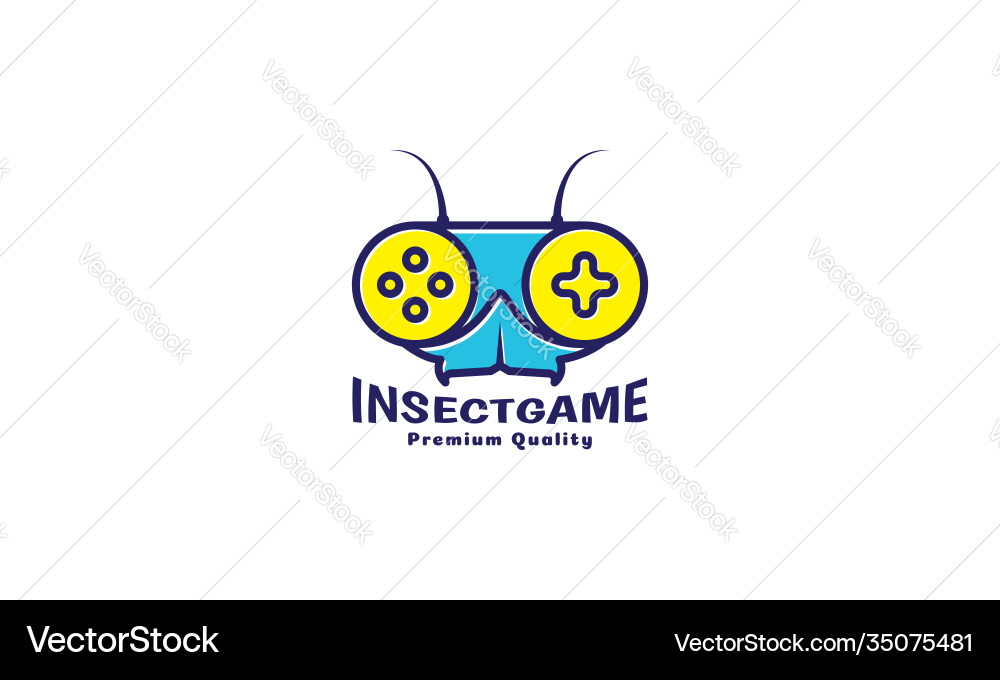 Insect with joystick games logo icon design Vector Image