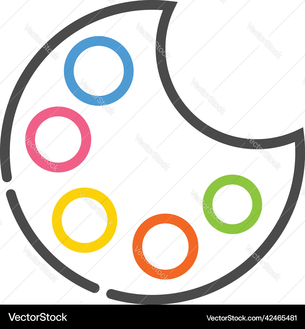 Painting palette icon logo design Royalty Free Vector Image