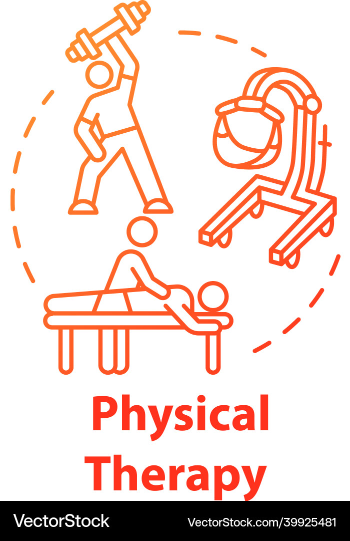Physical therapy concept icon workout in gym Vector Image