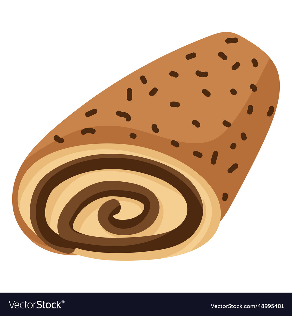 Roll bread loaf flat Royalty Free Vector Image