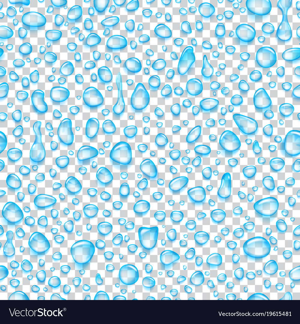 Seamless pattern transparent light blue drops Vector Image