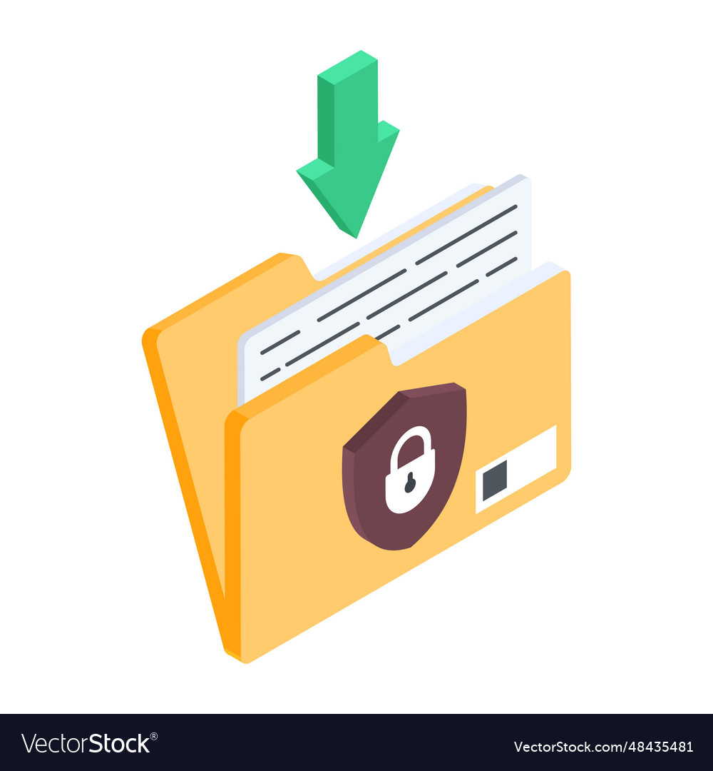 Security and hacking isometric icon Royalty Free Vector