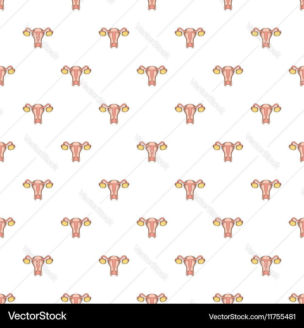 Uterus and ovaries pattern cartoon style Vector Image